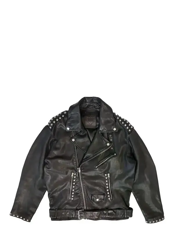 HTC LOS ANGELES Kurt Studded Leather Jacket - Black