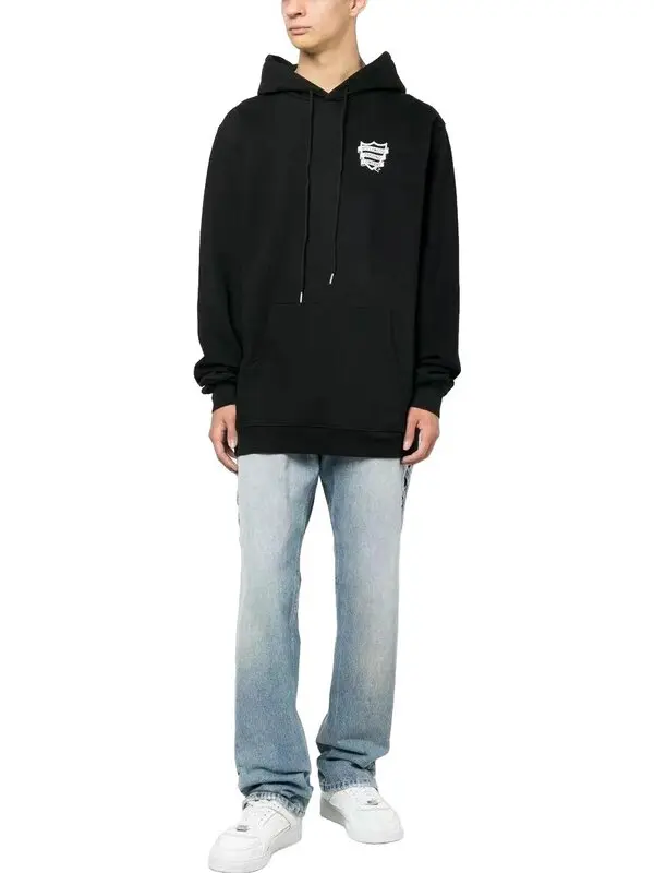 HTC LOS ANGELES Logo-print Cotton Hoodie - Black