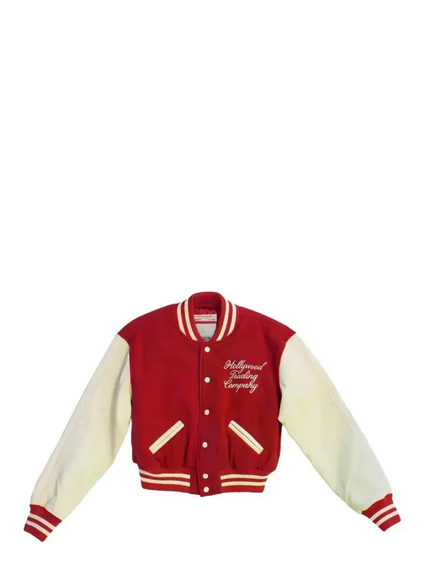 HTC LOS ANGELES College Logo-embroidered Varsity Jacket - Red
