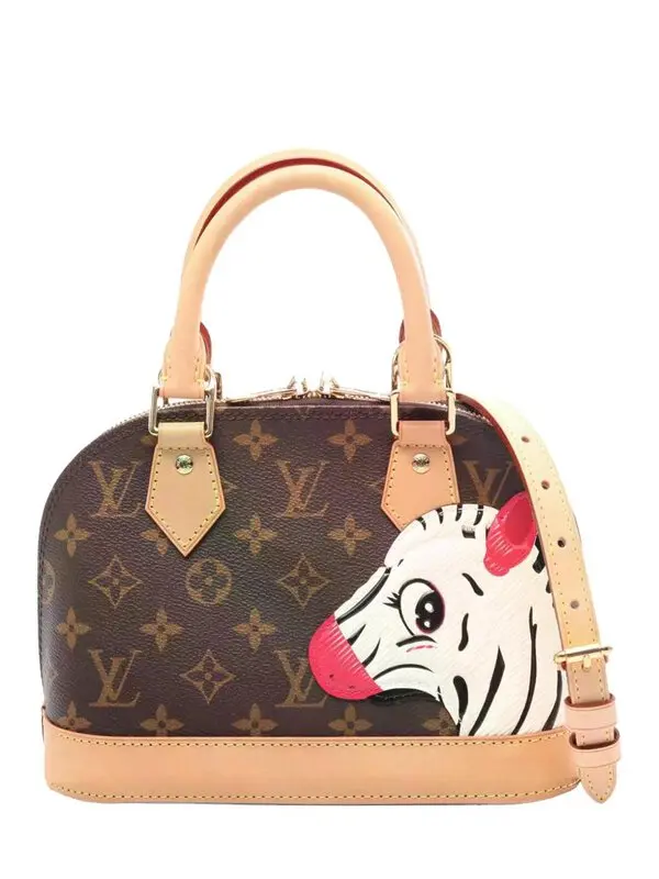 LOUIS VUITTON Monogram Zebra Alma Bb Satchel - Brown