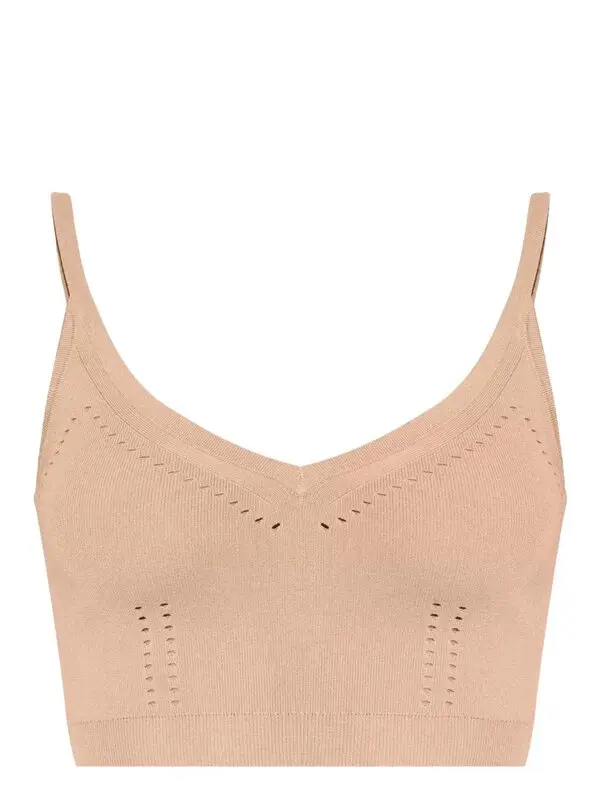 Max Mara Fine-knit Cropped Top - Neutrals