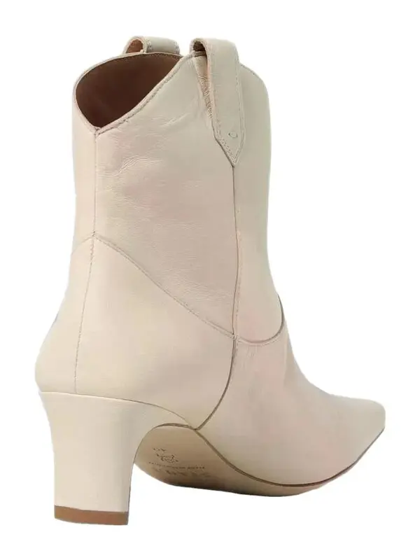 Staud Square-toe Leather Ankle Boots - Neutrals