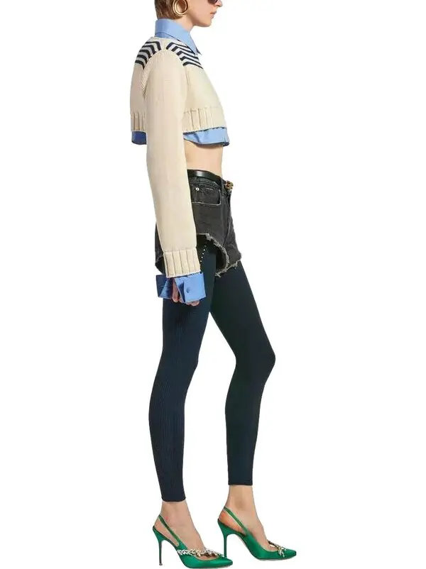 Balenciaga Striped Layered Effect Sweater - Neutrals