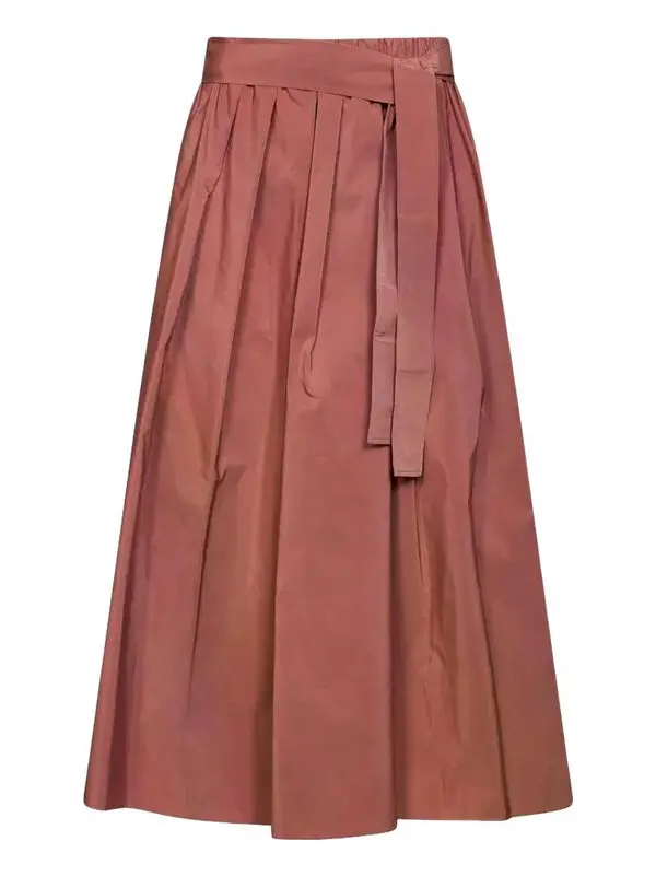 Max Mara Pleated Belted Midi Skirt - Pink