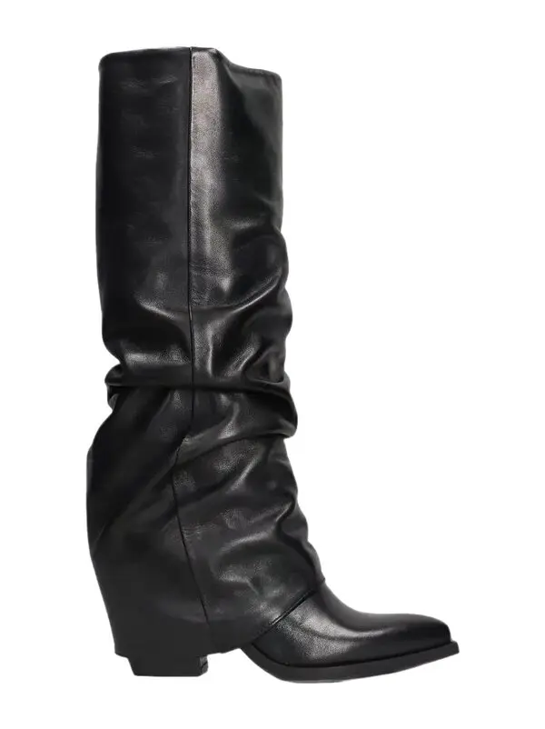 METISSE Slouchy Pointed-toe Boots - Black