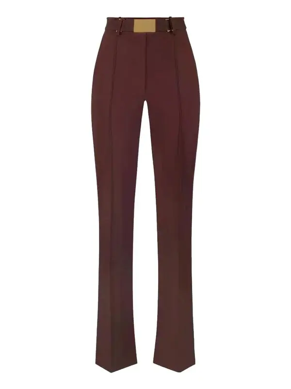 Elisabetta Franchi Belted Pin-tuck Trousers - Brown