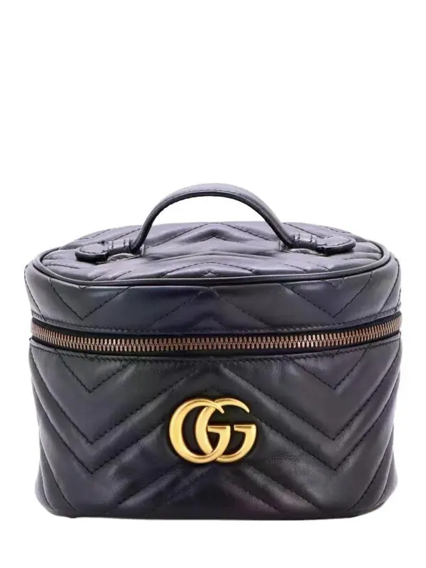 Gucci Gg Marmont Vanity Matelasse Leather Mini Backpack - Black