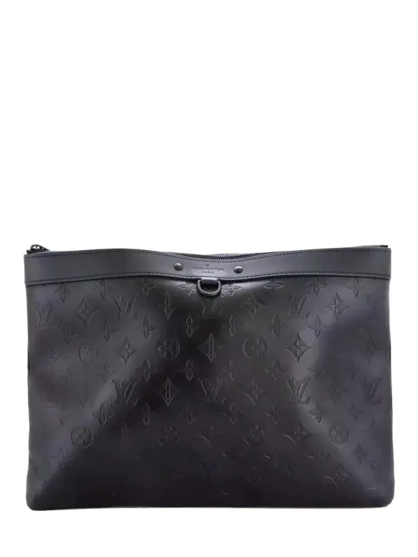 LOUIS VUITTON Discovery Pochette Monogram Shadow Leather Gm Pouch - Black
