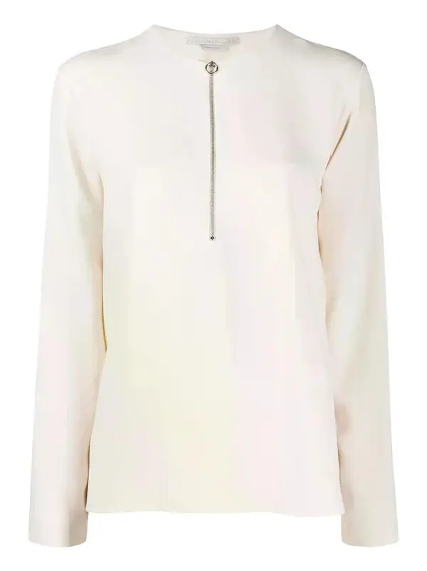 Stella McCartney Zip-front Blouse - Neutrals