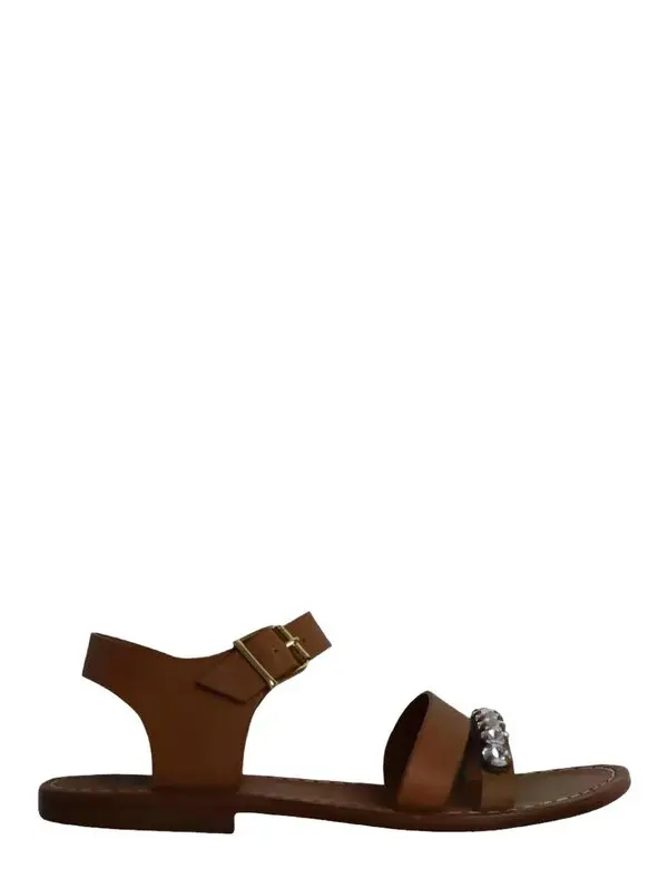 Marni Bejewelled Leather Sandals - Brown