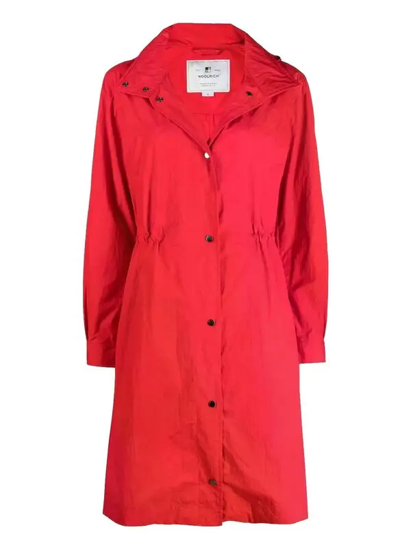 Woolrich Hooded Midi Parka - Red