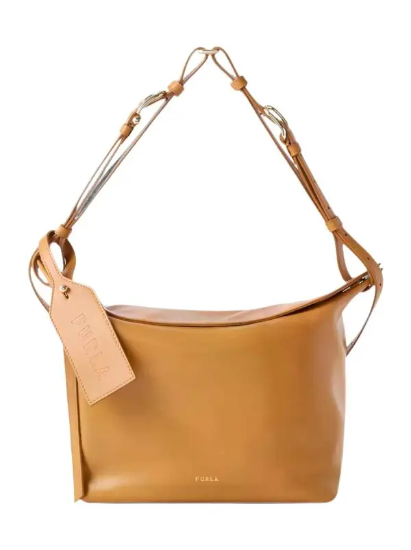 Furla M Logo-print Leather Shoulder Bag - Brown