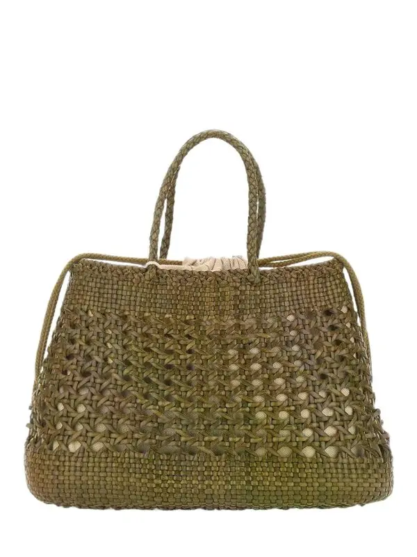 Dragon Diffusion Santa Cano Woven-leather Tote Bag - Green
