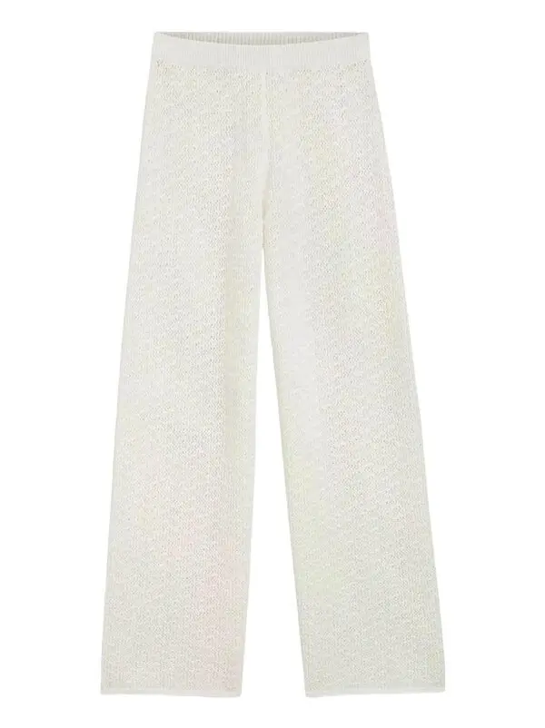 BOSS Crochet-knit Wide-leg Trousers - Neutrals