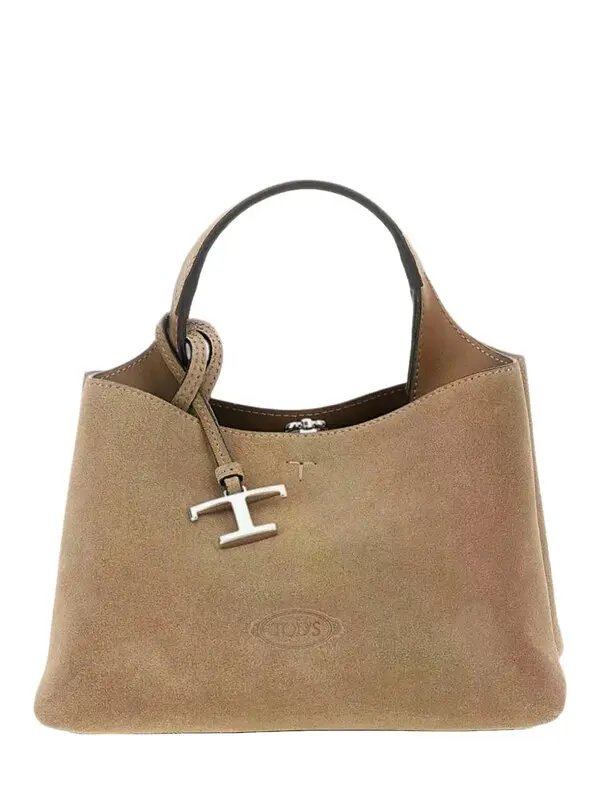 TOD'S T Timeless Calf Suede Clutch Bag - Neutrals