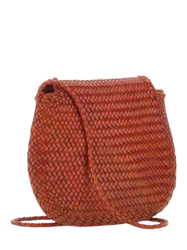 Dragon Diffusion Mini City Woven-leather Crossbody Bag - Brown