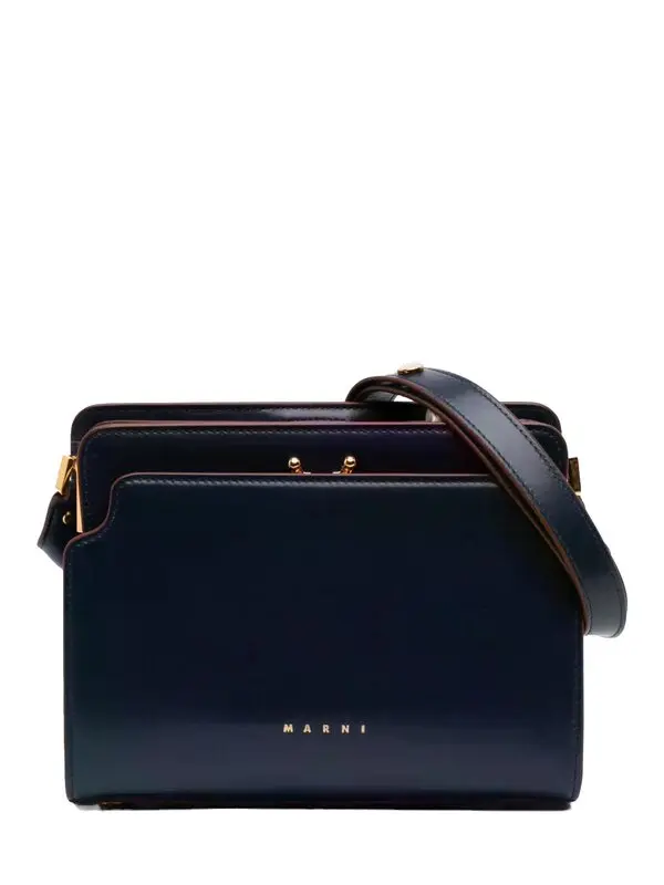 Marni 2010-2026 Medium Leather Trunk Reverse Crossbody Bag - Blue