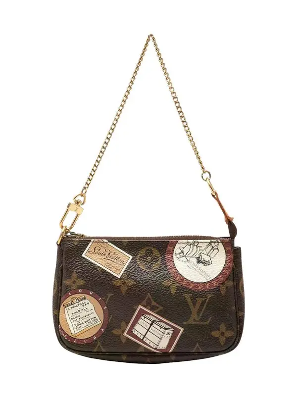 LOUIS VUITTON 2009 Monogram Trunks And Bags Patch Mini Pochette Accessoires Handbag - Brown