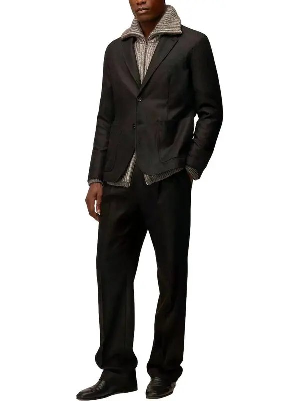RETORI Single-breasted Flannel Blazer - Grey