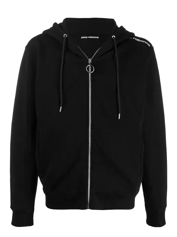 Rabanne Logo Shoulder Cardigan - Black