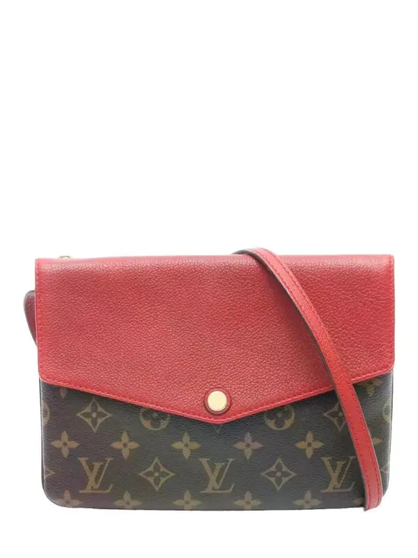 LOUIS VUITTON 2015 Monogram Twice Crossbody Bag - Brown