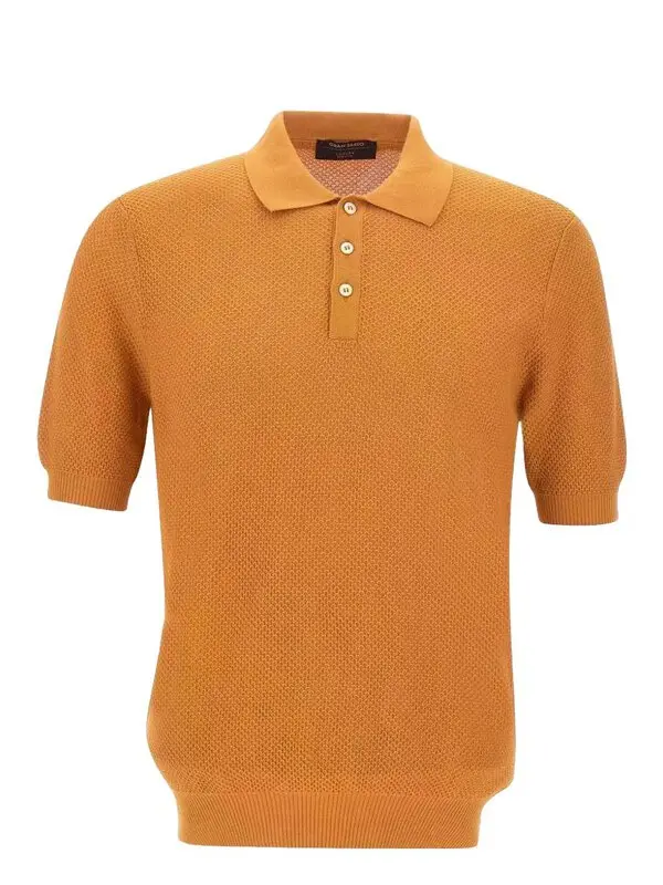 GRAN SASSO Cotton Polo Shirt - Orange