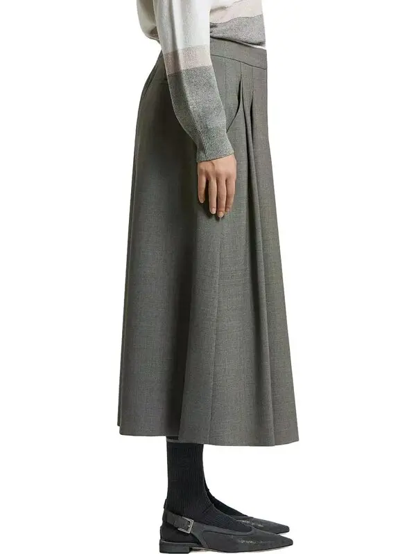 Peserico Pleated Midi Skirt - Grey
