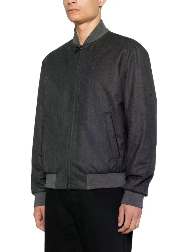 Canali Wool Zip-up Jacket - Grey