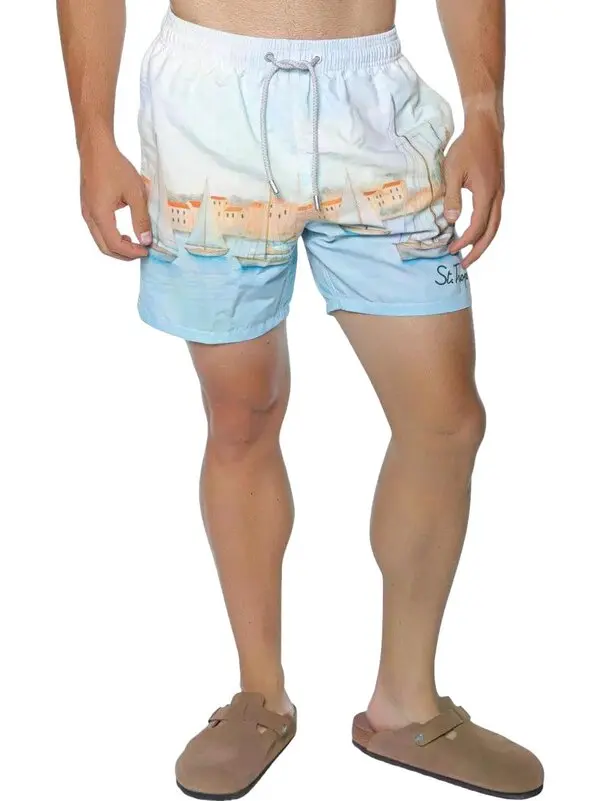 MC2 SAINT BARTH Gustavia Print Swim Shorts - Blue