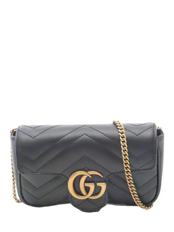 Gucci 2020s Super Mini Gg Shoulder Bag - Black
