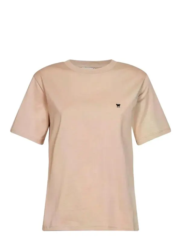 Max Mara Logo-embroidered Cotton T-shirt - Neutrals