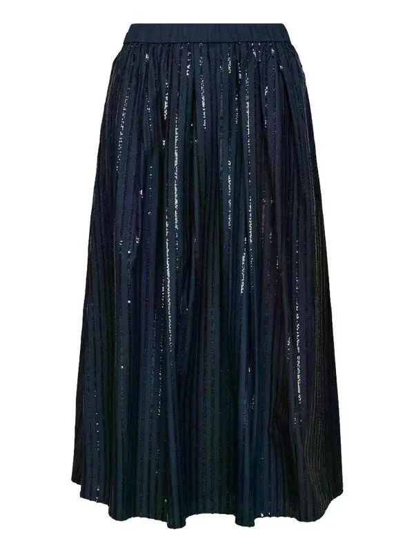 Max Mara Sequin-embellished Pleated Midi Skirt - Blue