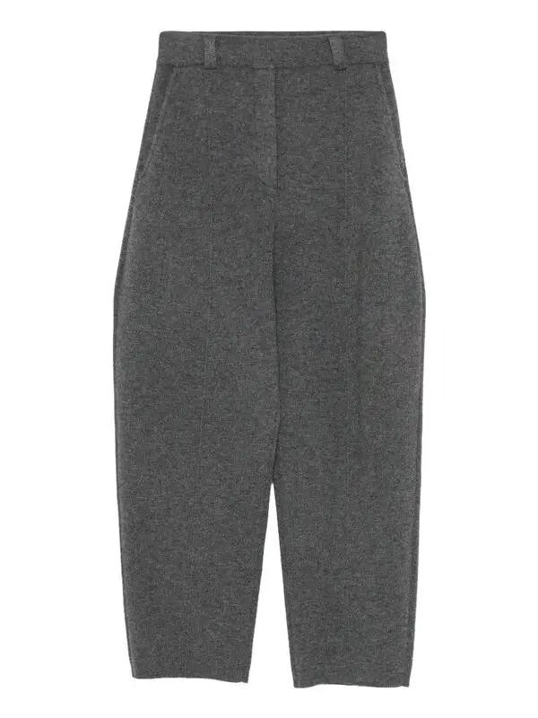 LISA YANG Wrenda Belt-loop Knitted Trousers - Grey