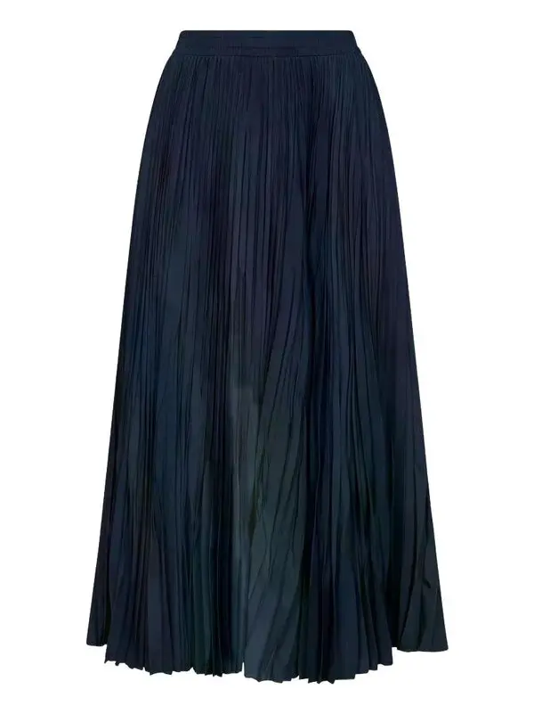 Max Mara Plissé-effect Midi Skirt - Blue