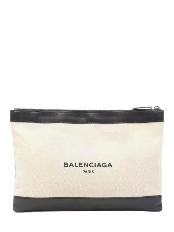 Balenciaga 2000s Navy Clip M Clutch Bag - Neutrals