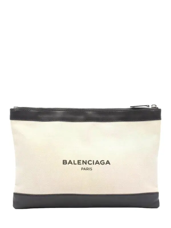 Balenciaga 2000s Navy Clip M Clutch Bag - Neutrals