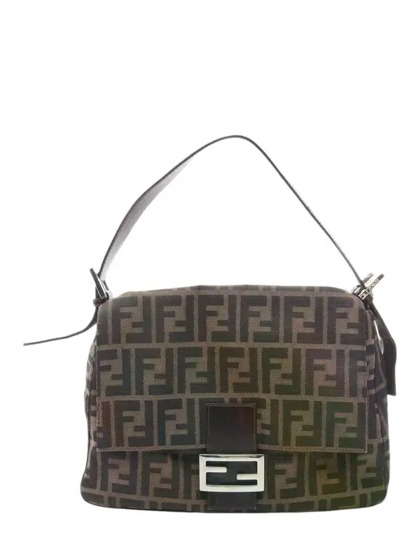 Fendi 2010s Zucca Mamma Baguette Shoulder Bag - Brown