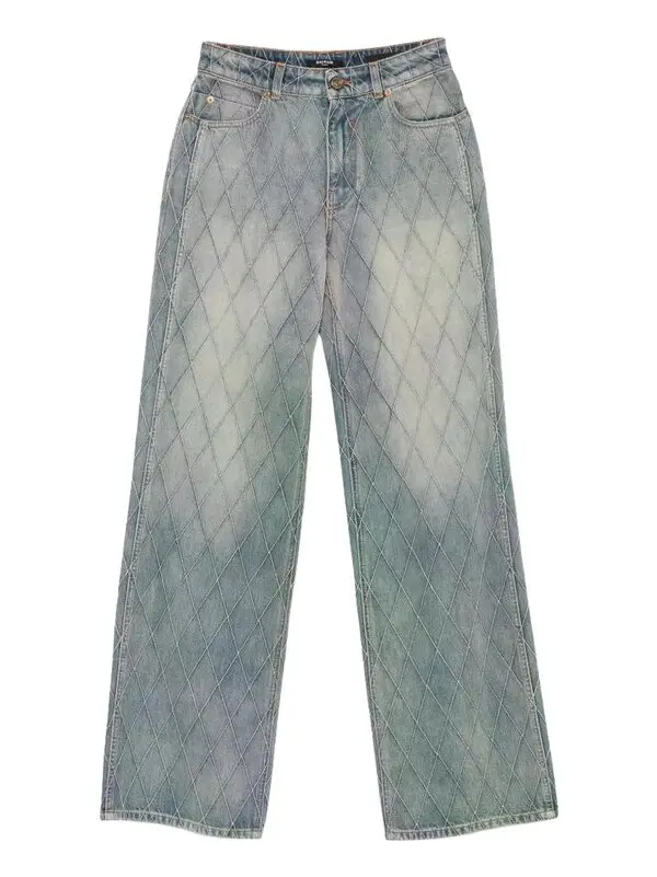 Balmain Buttoned Straight-leg Jeans - Blue