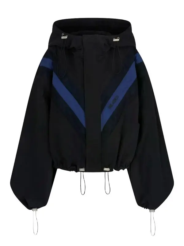 Attico Logo-detail Hooded Bomber Jacket - Black