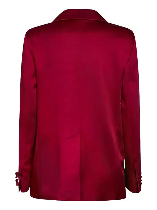 Max Mara Double-breasted Satin Blazer - Red