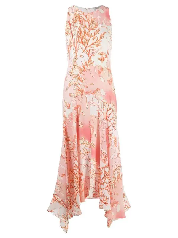 Stella McCartney Tropical Print Sleeveless Dress - Orange