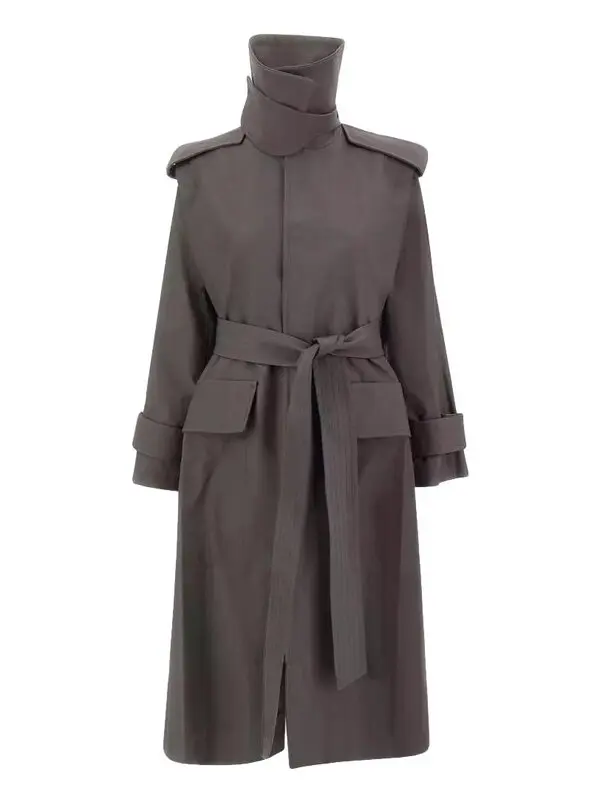Victoria Beckham Philippa Belted Trench Coat - Grey