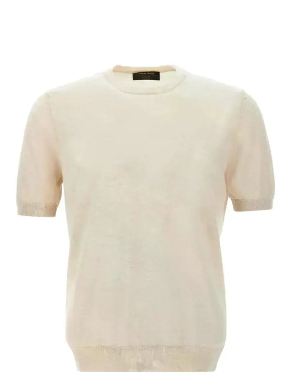 GRAN SASSO Crew-neck Short-sleeve Sweater - Neutrals