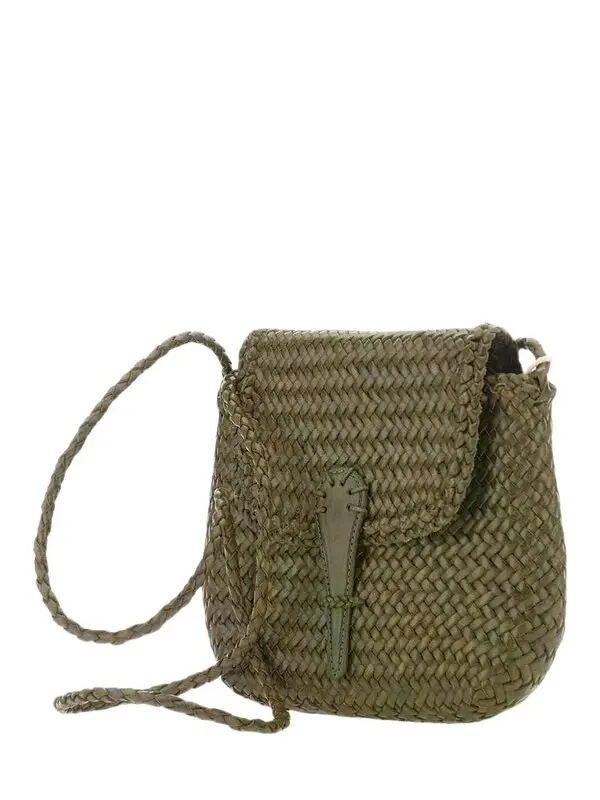 Dragon Diffusion Mini City Woven Leather Cross Body Bag - Green