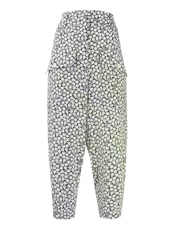 Stella McCartney Orange-print Cropped Trousers - Blue