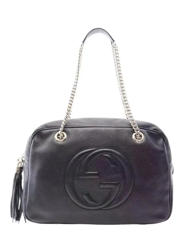 Gucci 2010s Soho Interlocking G Shoulder Bag - Black