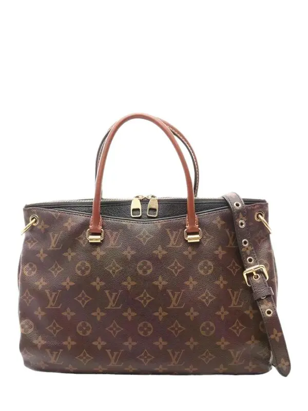 LOUIS VUITTON 2015 Pallas Monogram Tote Bag - Brown