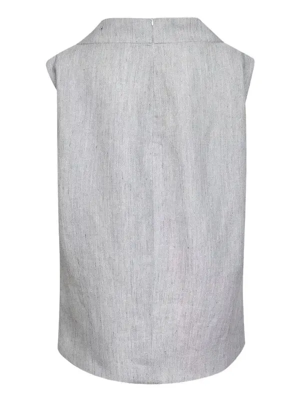 BATAKOVIC Herringbone-pattern Sleeveless Top - Grey