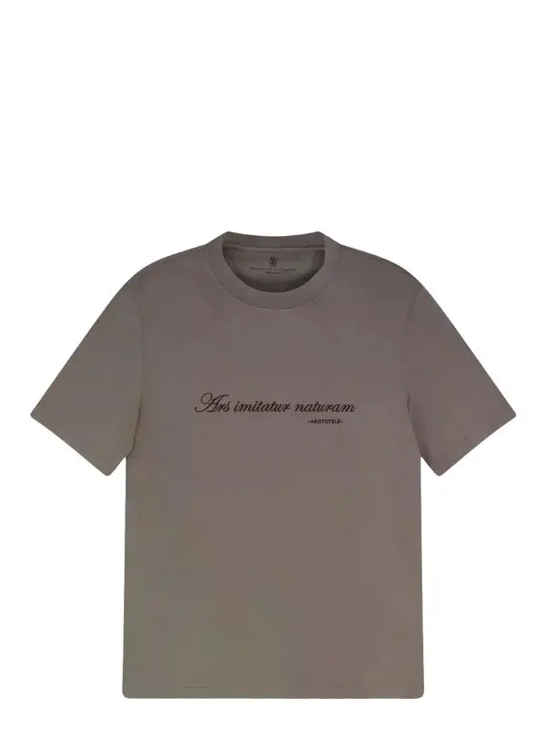 Brunello Cucinelli Slogan-print T-shirt - Grey