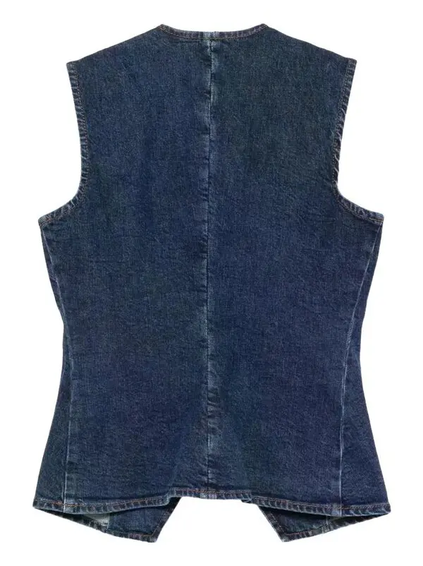 7 For All Mankind Button-up Denim Waistcoat - Blue